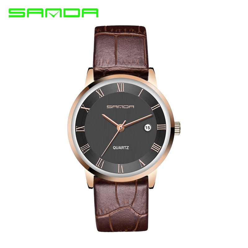 Buy SANDA 7mm Super Slim Men's Watches Leather Business Leisure ...