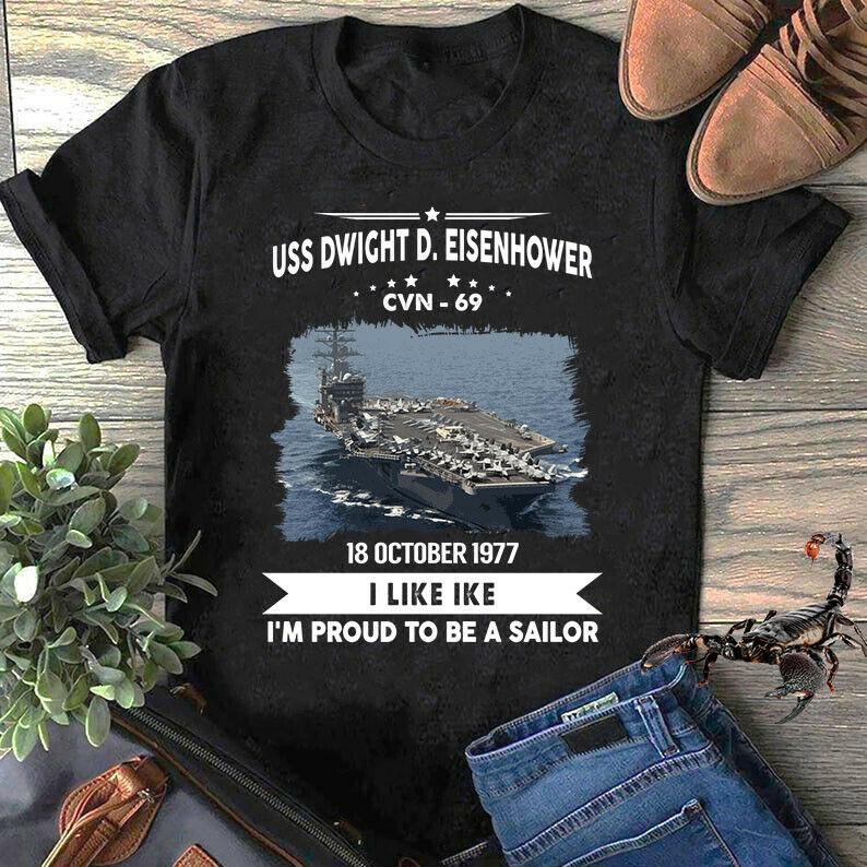 Buy Navy Veteran Proud Uss Dwight D Eisenhower Plus Size Black Cool T ...