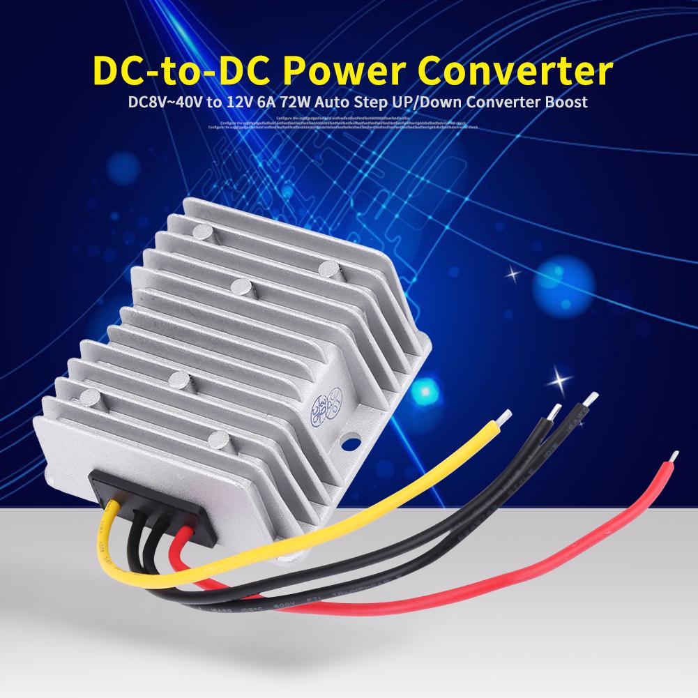DC8V ~ 40V ila 12V 6A 72W Otomatik Adım YUKARI / Aşağı Dönüştürücü Boost / Buck Voltaj ...