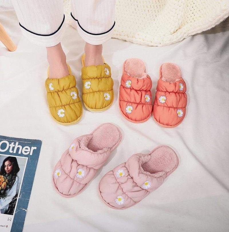 Buy Plush Indoor Slippers Women/Men Cotton Warm Soft Home Shoes Winter ...