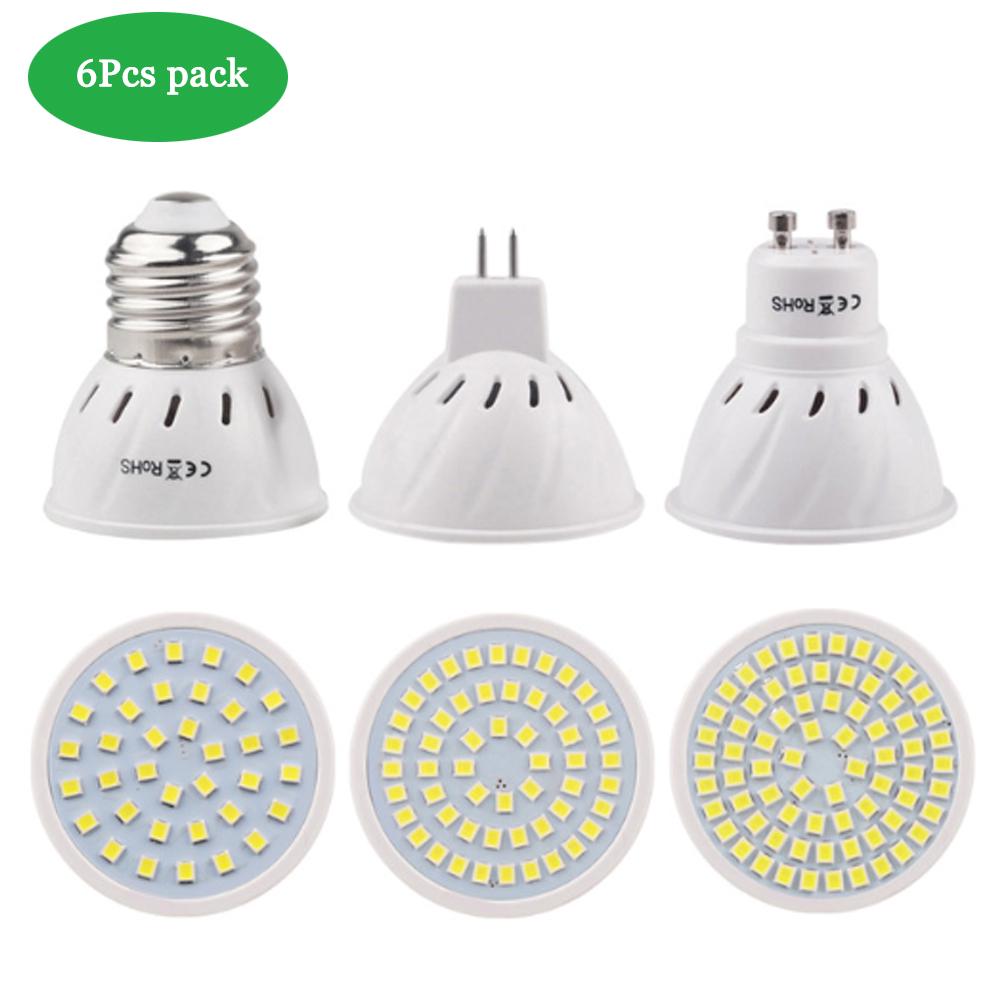 Buy Ranpo 6Pcs LED Bulbs Spotlight 4W 6W 8W MR16 GU10 E27 2835 SMD AC ...