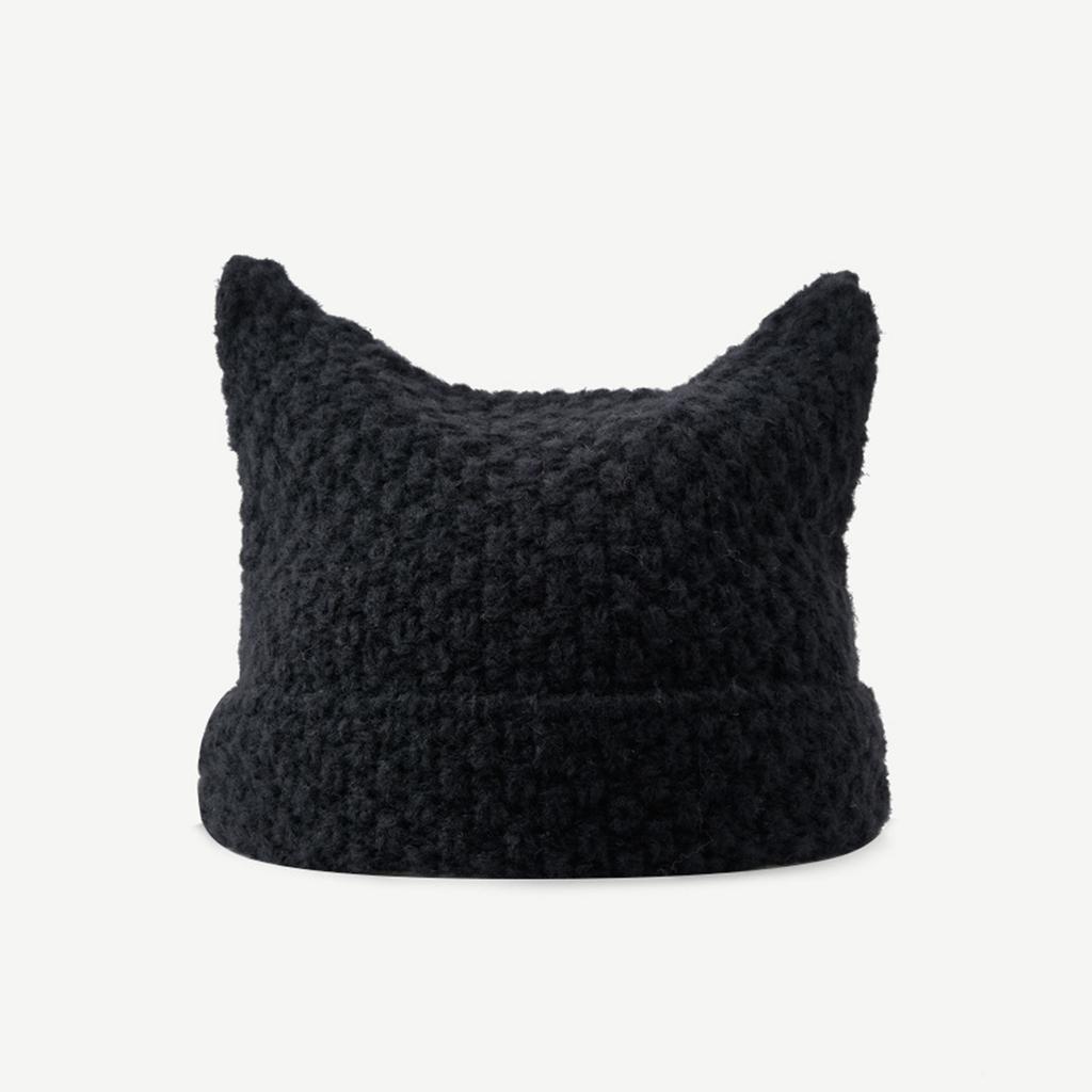 Buy Little Devil Hat Cat Ear Beanie Devil Horn Hat Striped Knit Hat Beanie Crochet Knitted Hat ...