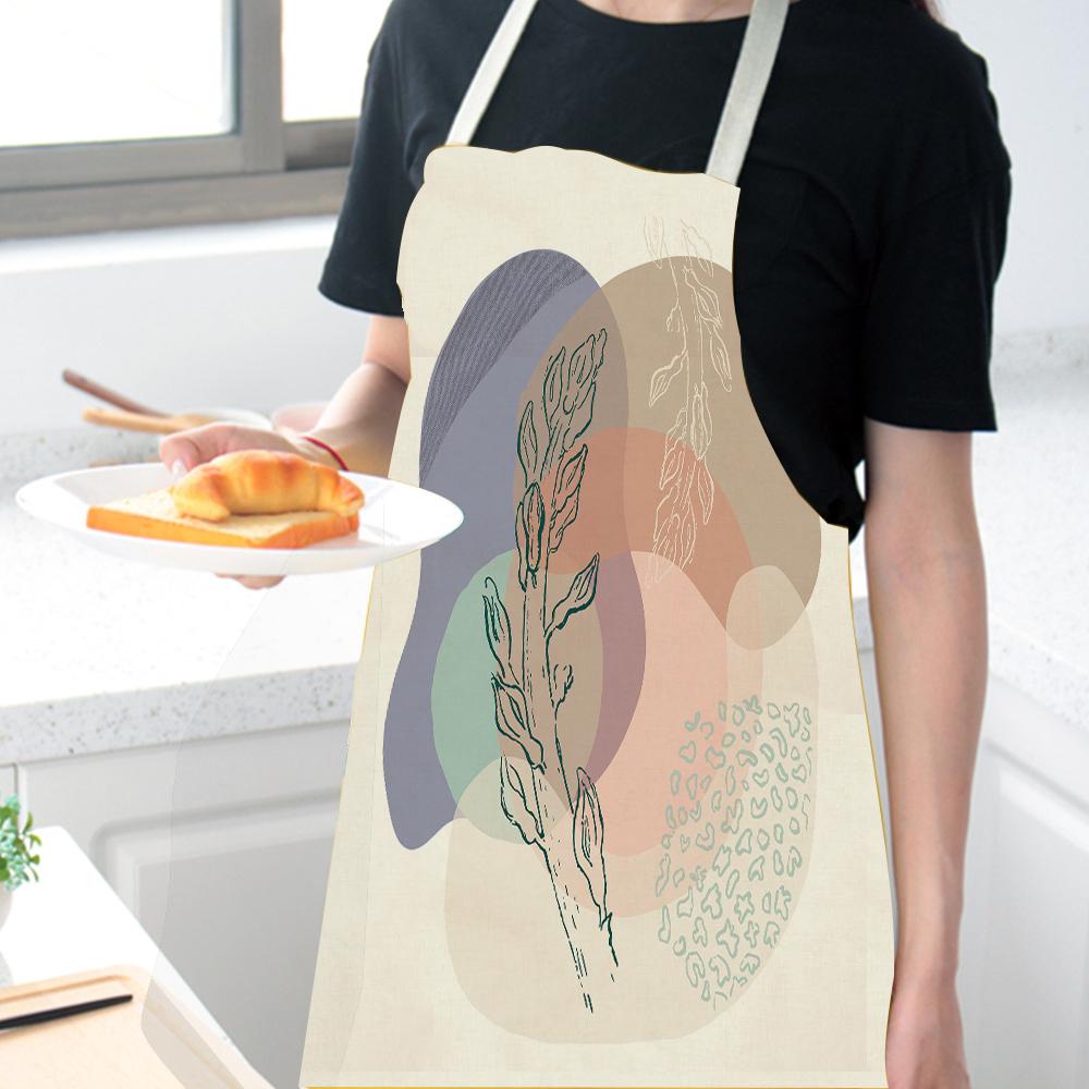 Buy Plant Style Apron Household Cleaning Pinafore Apron Abstraction ...
