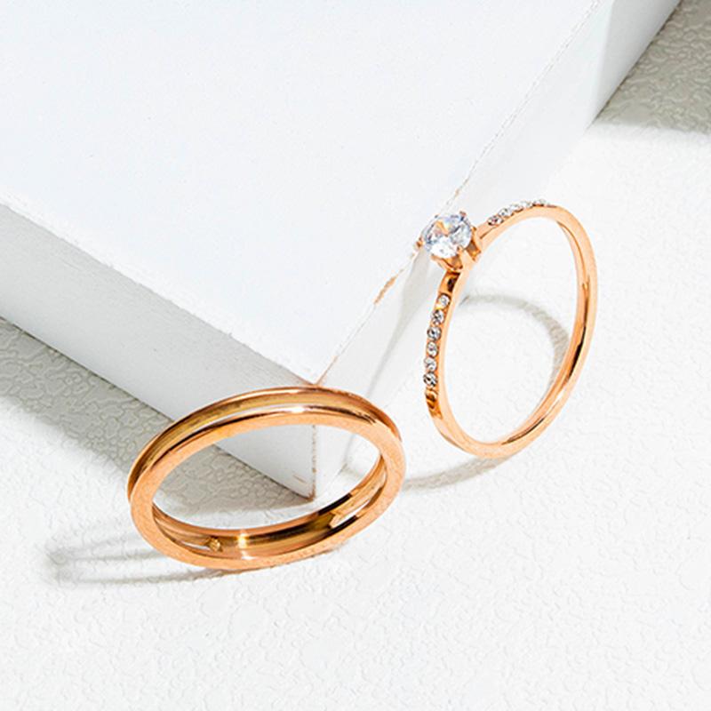 Buy Two-in-one Double-layer Detachable Ring Titanium Steel Ladies Ring ...