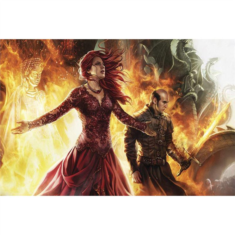 Full Square/Round Diamond Painting Lady with Open Hands In Front of The ...