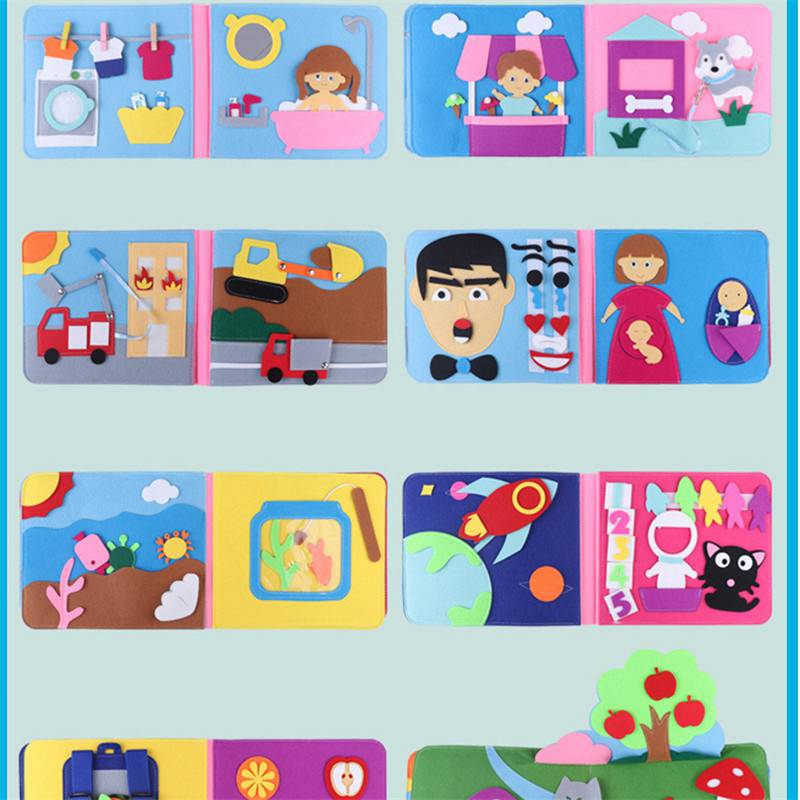 Buy 3D Toddlers Washable Story Cloth Book DIY Early Learning Education ...