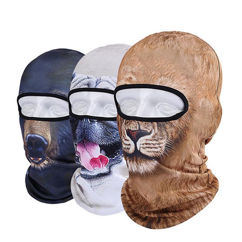 Full Face Cap Dog Printed Mask Outdoor Bicycle Cycling Hood Hat Veil ...