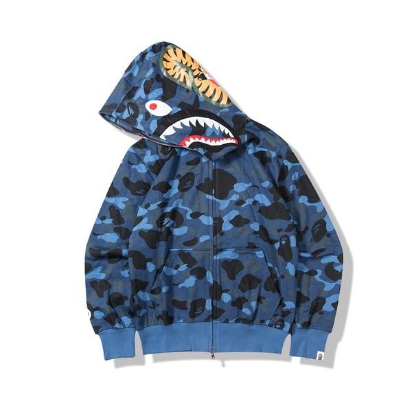 Bape Camouflage Dünne Kapuze Reißverschluss Jacke Hai Jacke Herren ...