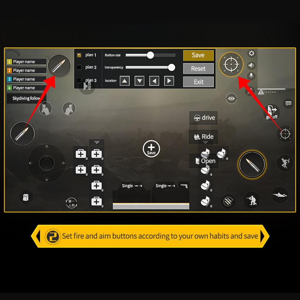 Buy 2pcs Game Controller Phone Fire Trigger Button Aim Key Game Handle ...