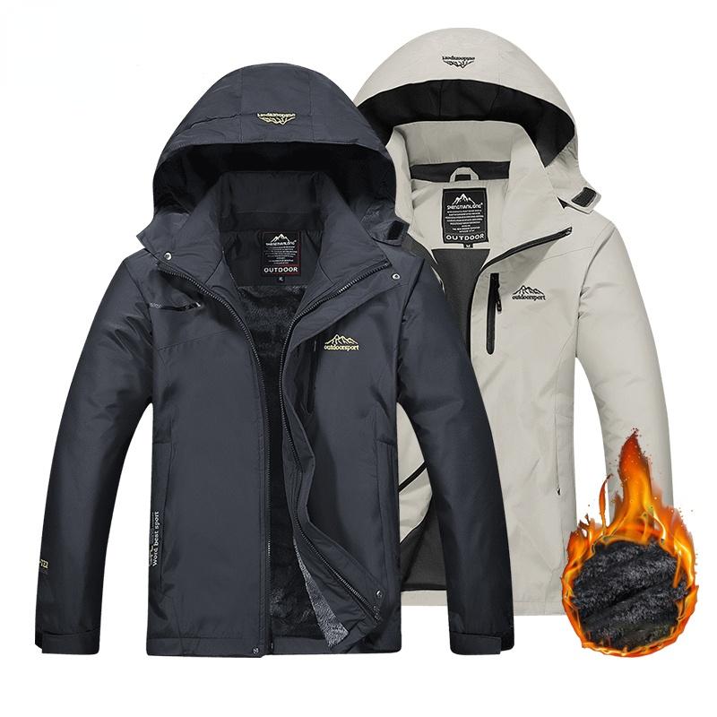 Buy Winter Inner Fleece Waterproof Jacket Men Women Outdoor Windbreaker ...