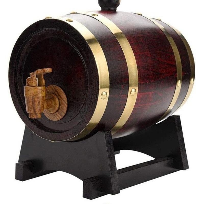 Buy 1/1.5/3L Red Wine Barrel Oak Pine Wood Decorative Wine Barrel Solid ...