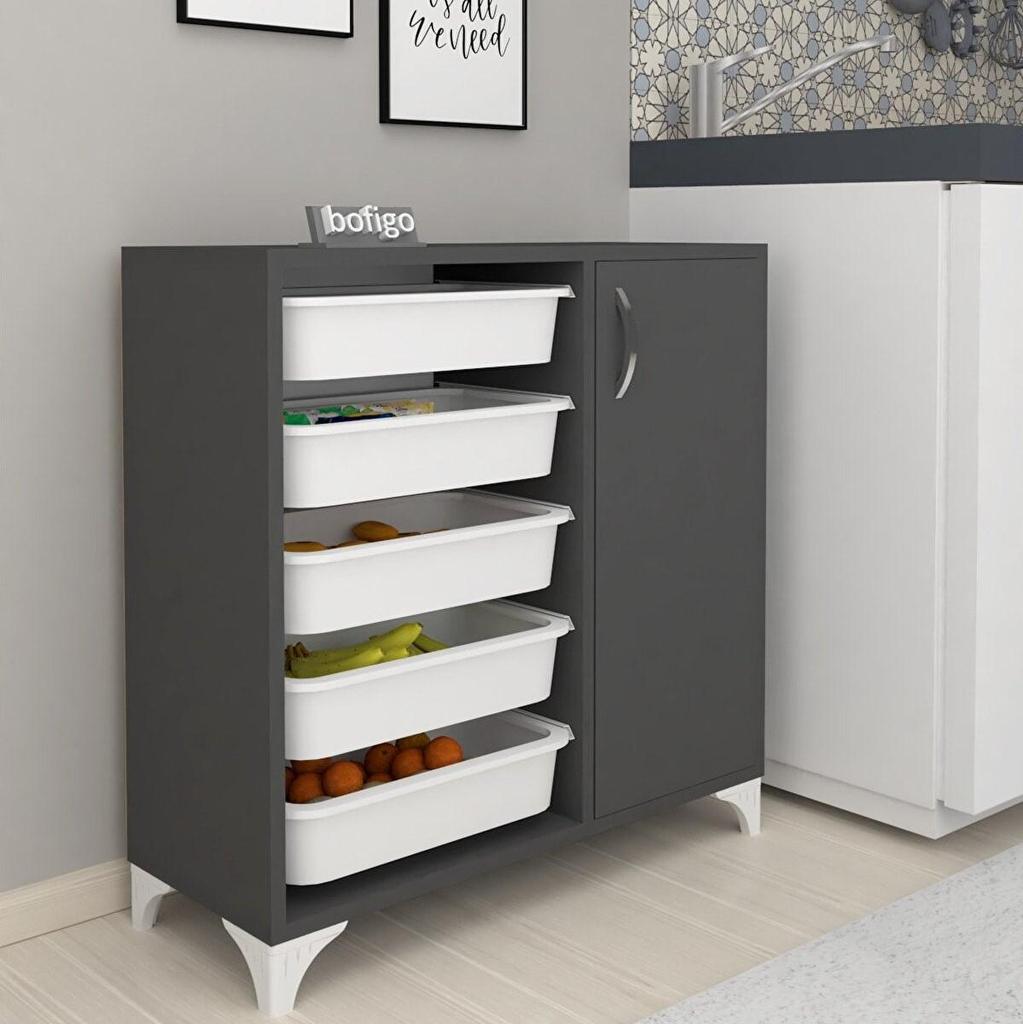 Buy 5 Basket Cabinet Multi-Purpose Cabinet Crisper Kitchen Cabinet Toy ...