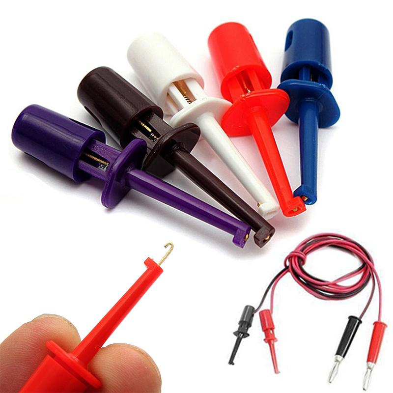 Buy 10pcs Multimeter Wire Lead Single Test Hook Clip Electronic Mini ...