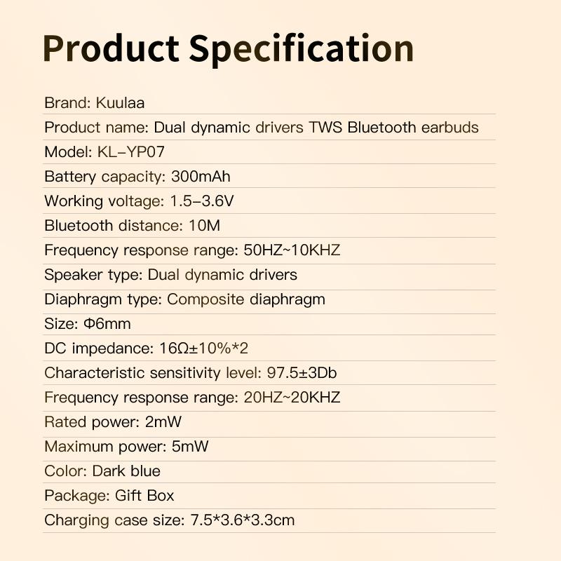 Buy KUULAA TWS Wireless Bluetooth 5.0 Earphones Binaural Calling ...