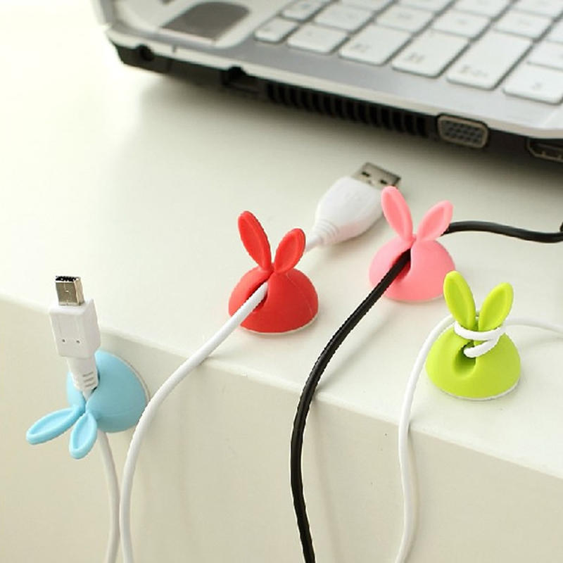 Buy 4 Pcs Rabbit Cable Drop Clip Desk Tidy Organiser Wire Cord USB ...