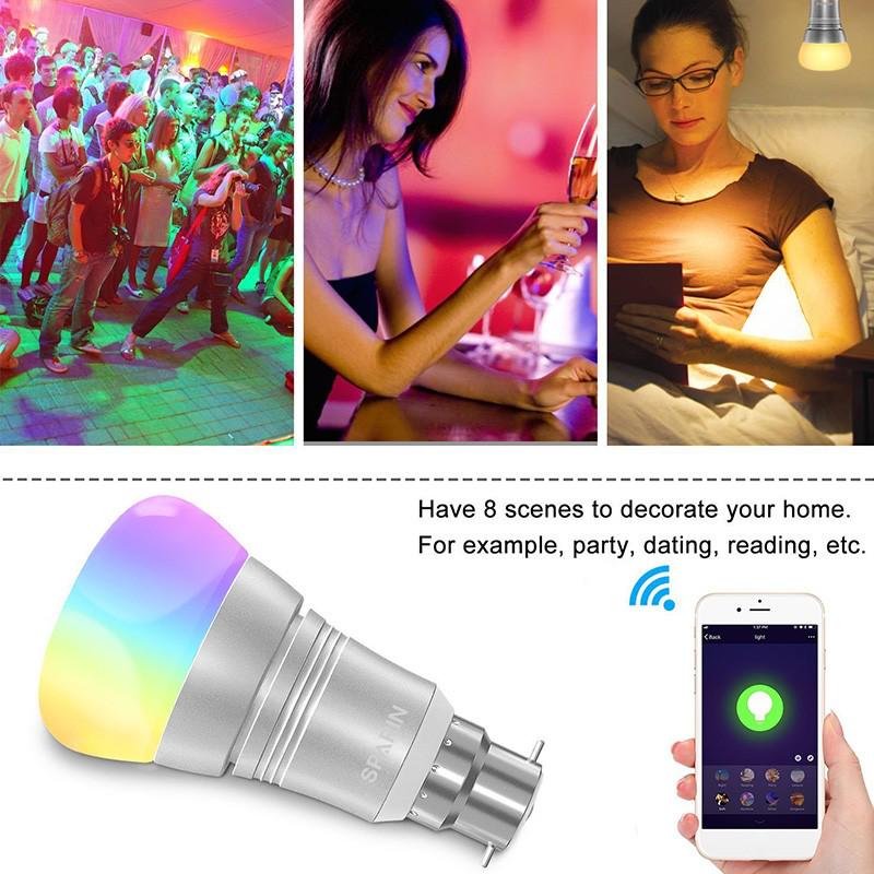Buy Wifi Bulb Smart Bulb WiFi Remote Control Smart LED Bulb E27/B22 RGB ...