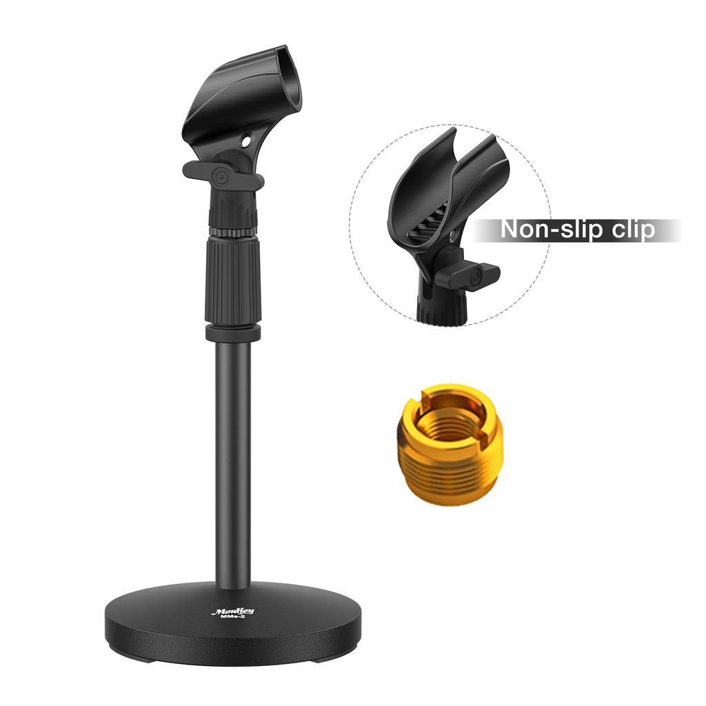 Moukey MMs-2 Adjustable Desktop Microphone Stand Table Microphone Stand ...