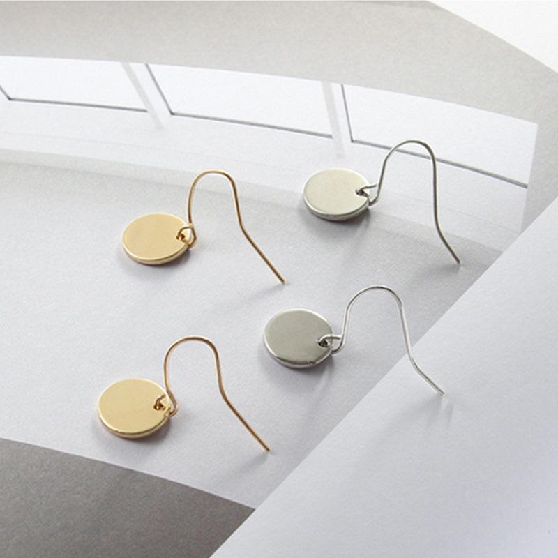 Buy Minimalist Geometric Metal Mini Round Small Round Earrings Stud ...