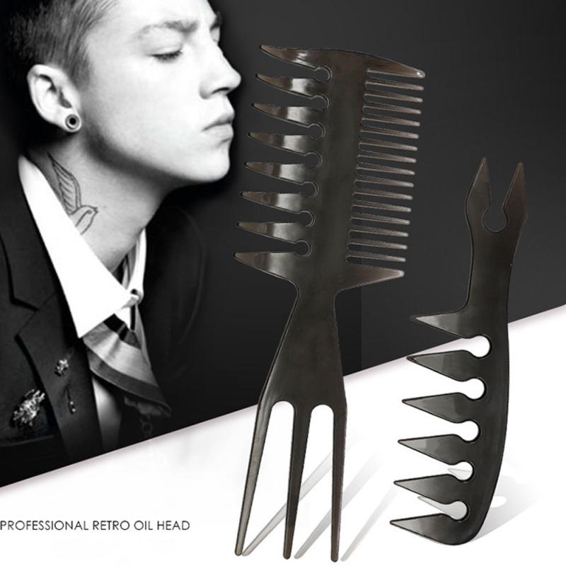 Buy Practical Men's Retro Hair Style Beard Comb Texture Comb Double ...