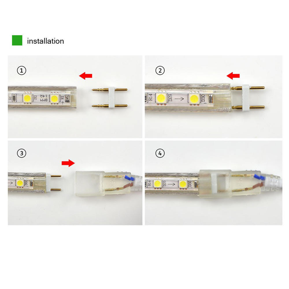 Buy Waterproof AC 220V LED Strip light 5050 SMD 60LEDs/M With EU Power ...