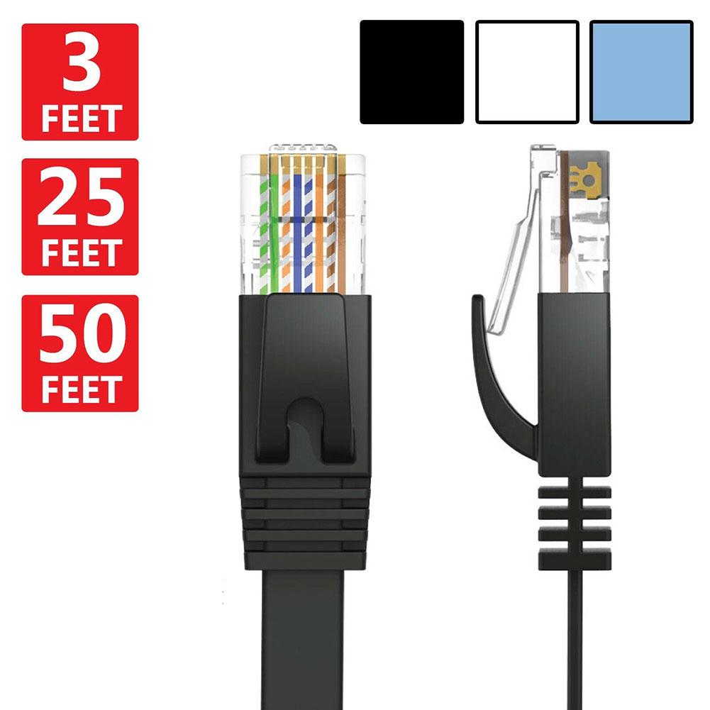 Buy Flat Slim 4 Paired Copper Strands Cat 6 Ethernet RJ45 Network Patch ...