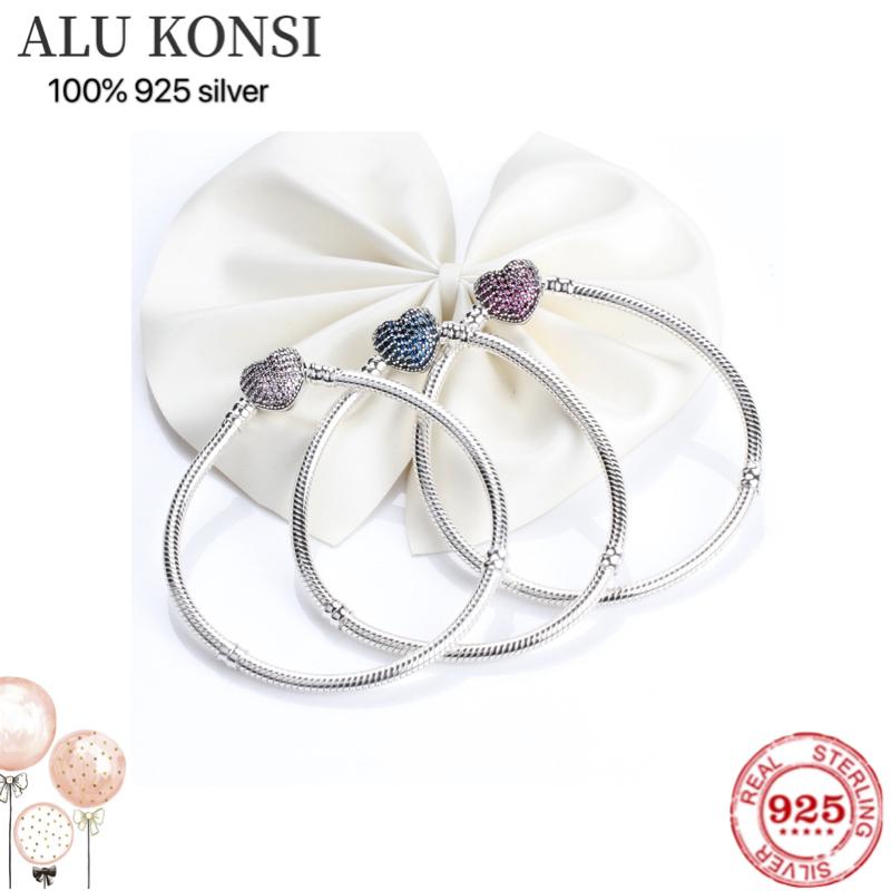 Buy Original Luxury Real 100% 925 Sterling Silver Pan Bracelet for ...