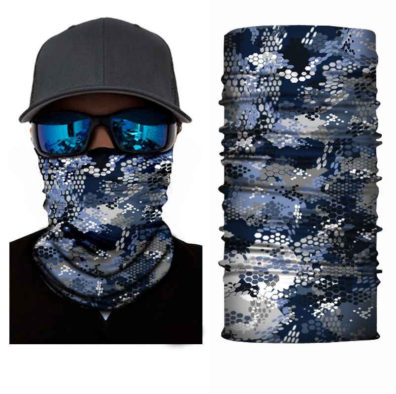 Buy Blue Honeycomb Pattern Cycling Motorcycle Head Scarf Neck Warmer ...