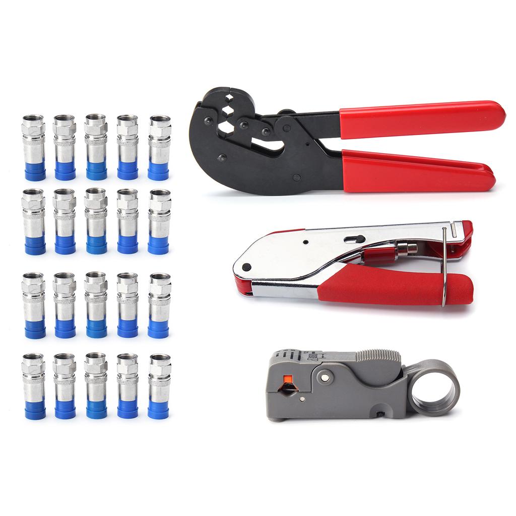 F-Type Compression Crimper Rotary Coaxial Cable Cutter Crimp Connector ...