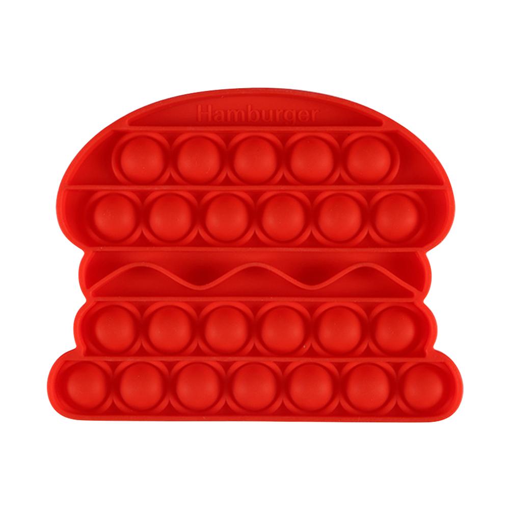Silicone Hamburger Push Bubble Sensory Fidget Toys Stress Reliever (Red ...