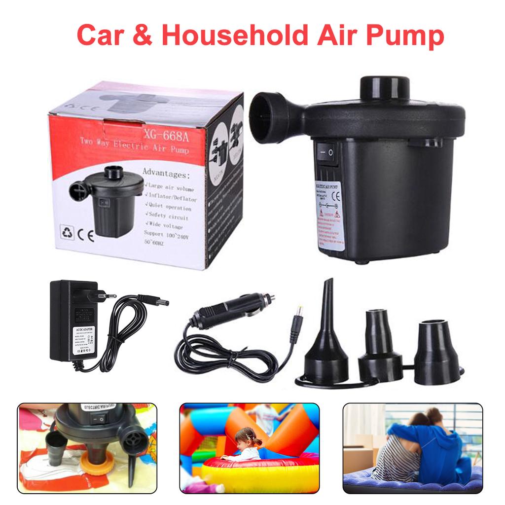 DC 12v Portable Electric Air Pump Mattress Boat Auto Air Inflatable ...