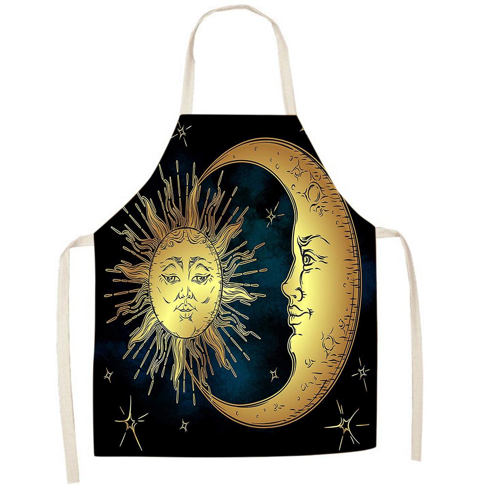 Cheap Moon Sun Printed Kitchen Apron Home Cook Baking Kid Adult Wear ...