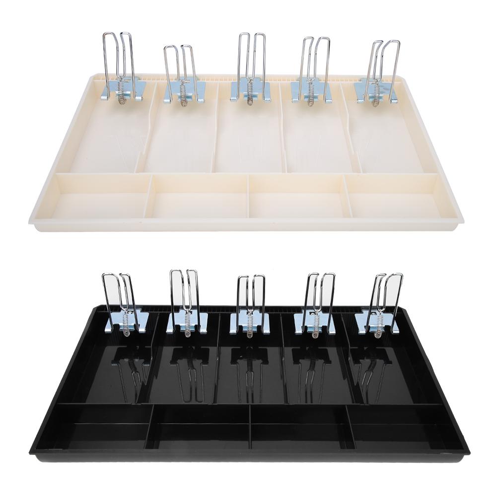 ABS Material Tray with Metal Clip Cash Drawer Register Five Compartment ...