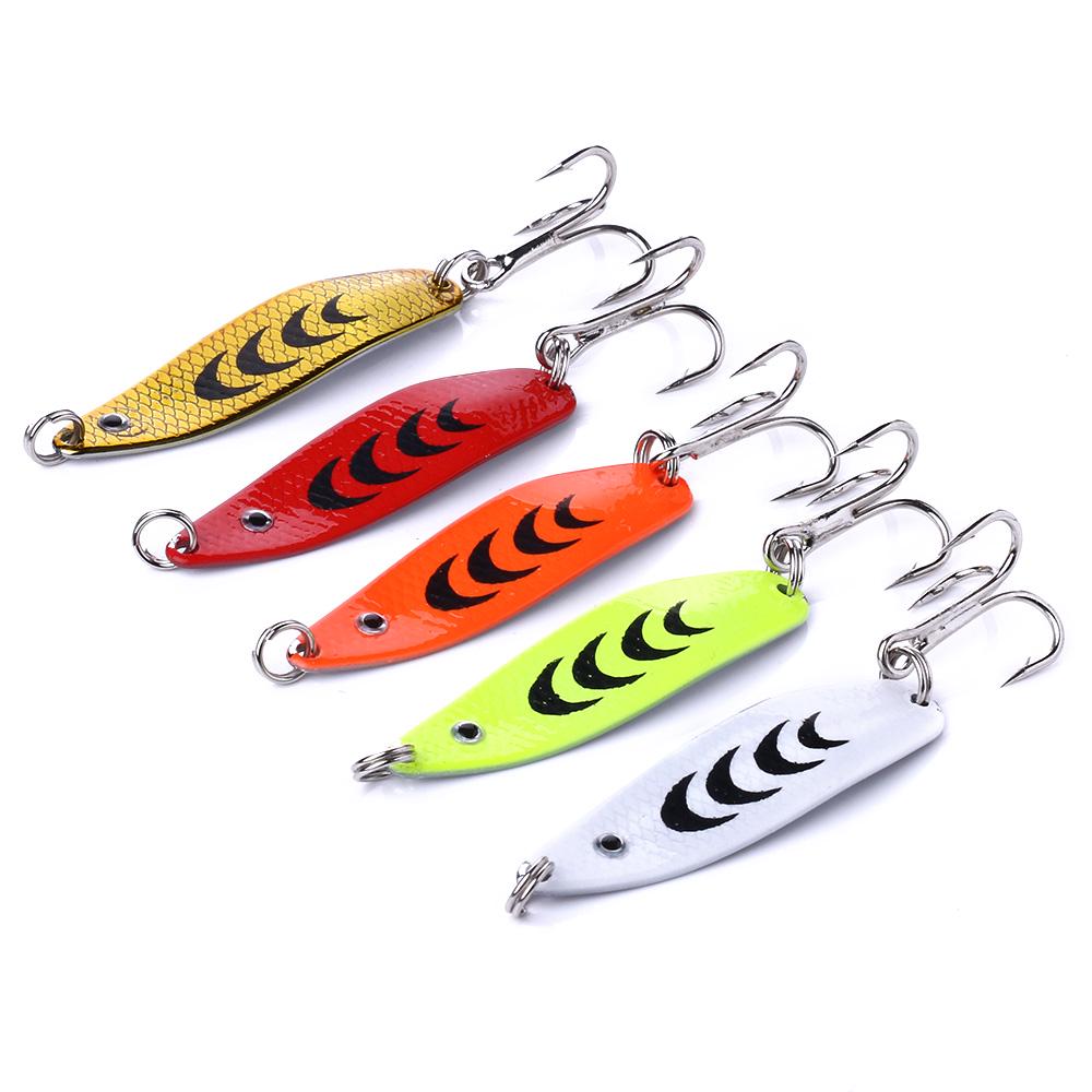 Buy Hengjia 5pc Wobbler Spoon Bait Bionic Bass Pike Perch Lure ...