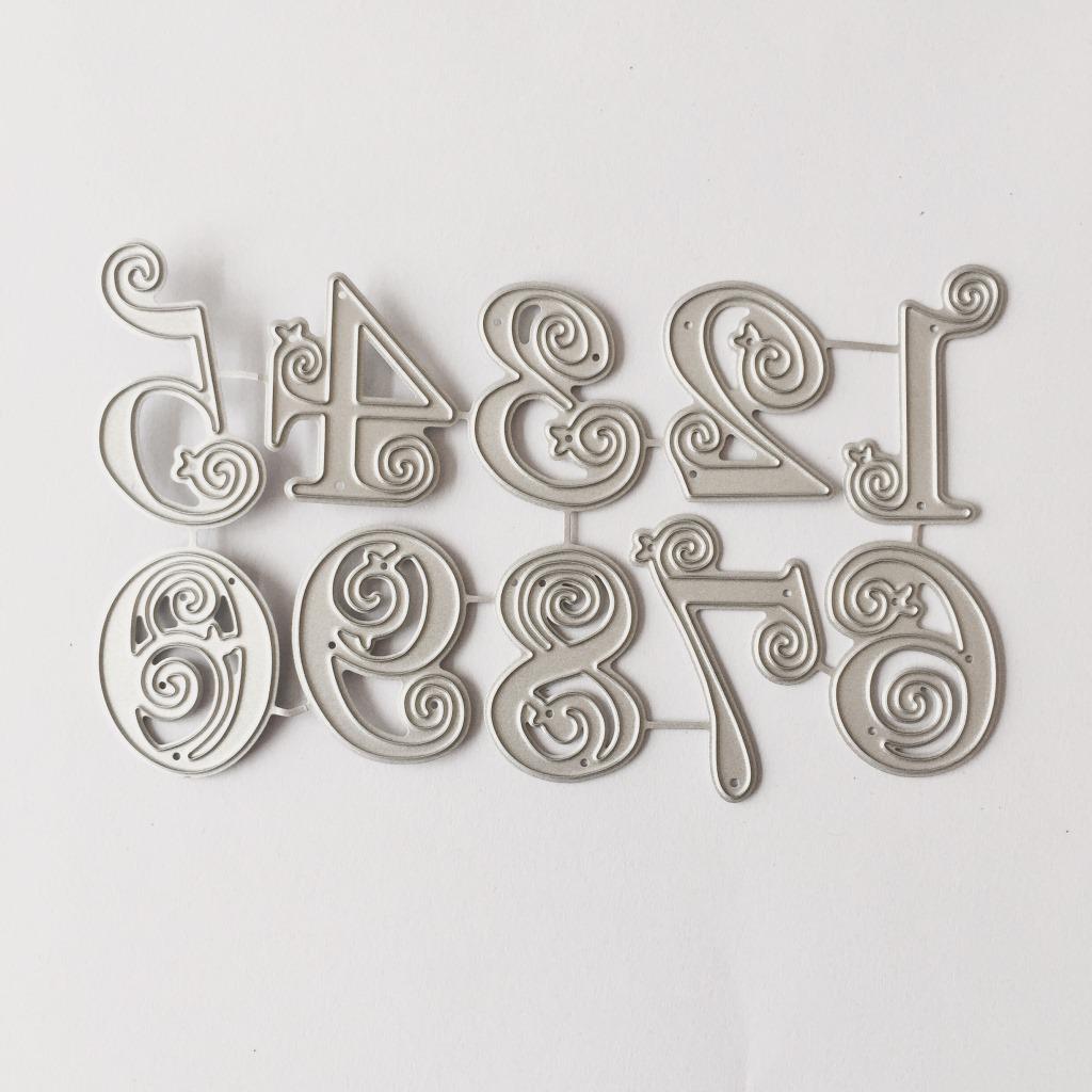 10pcs/set Circle Lace Numbers Metal Dies Scrapbooking Embossing Card ...