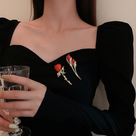 Buy Beautiful Rose Exquisite Female Delicate Vintage Brooch Clothes ...