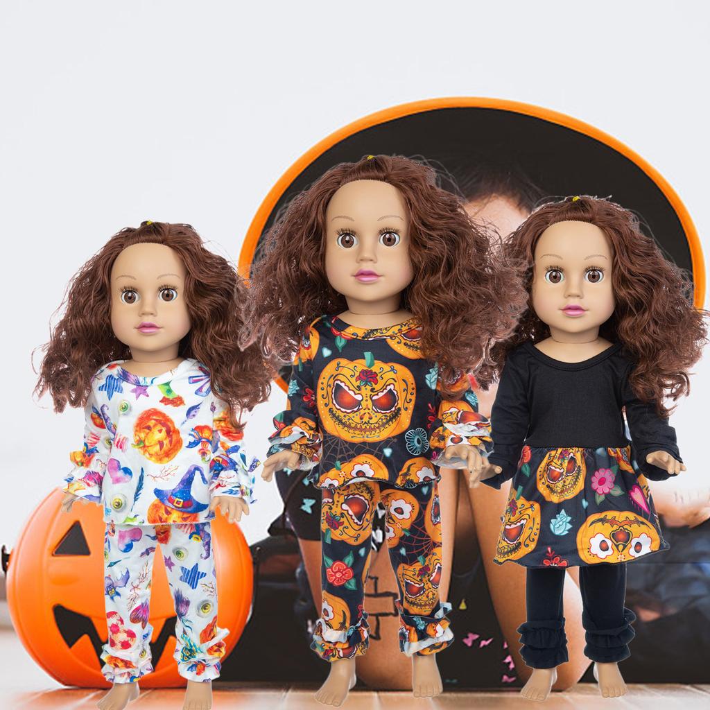 Buy [MS] Halloween Cute Plaything Curly Pumpkin Clothes 45CM Vinyl Baby ...