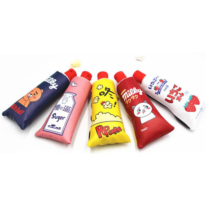 Cute Toothpaste Shape Large Capacity Pencil Case for Student Stationery ...
