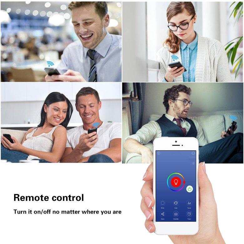 Buy 7W E27 Smart Rgb Rgbww Smart Lamps Wireless Controller App Remote ...