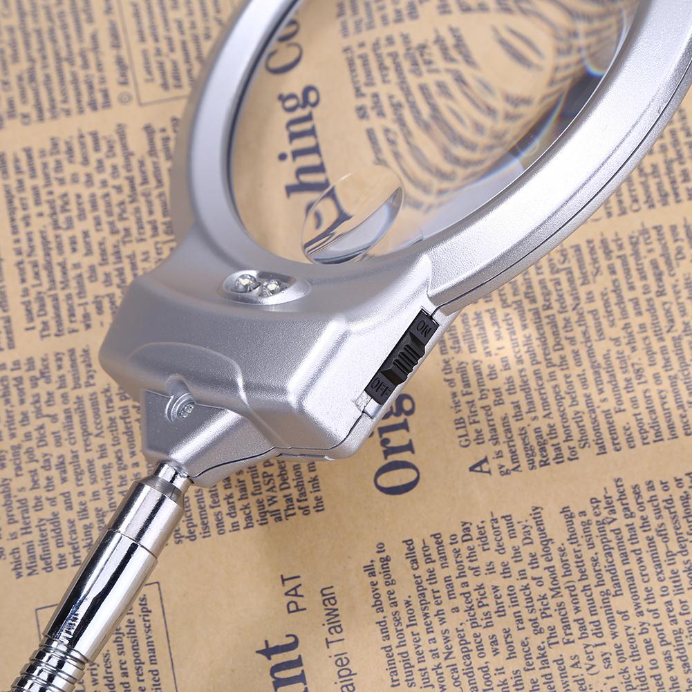Magnifier Clip-on Lighted Table Desk LED Clamp Lamp 2x 5x Magnifying ...