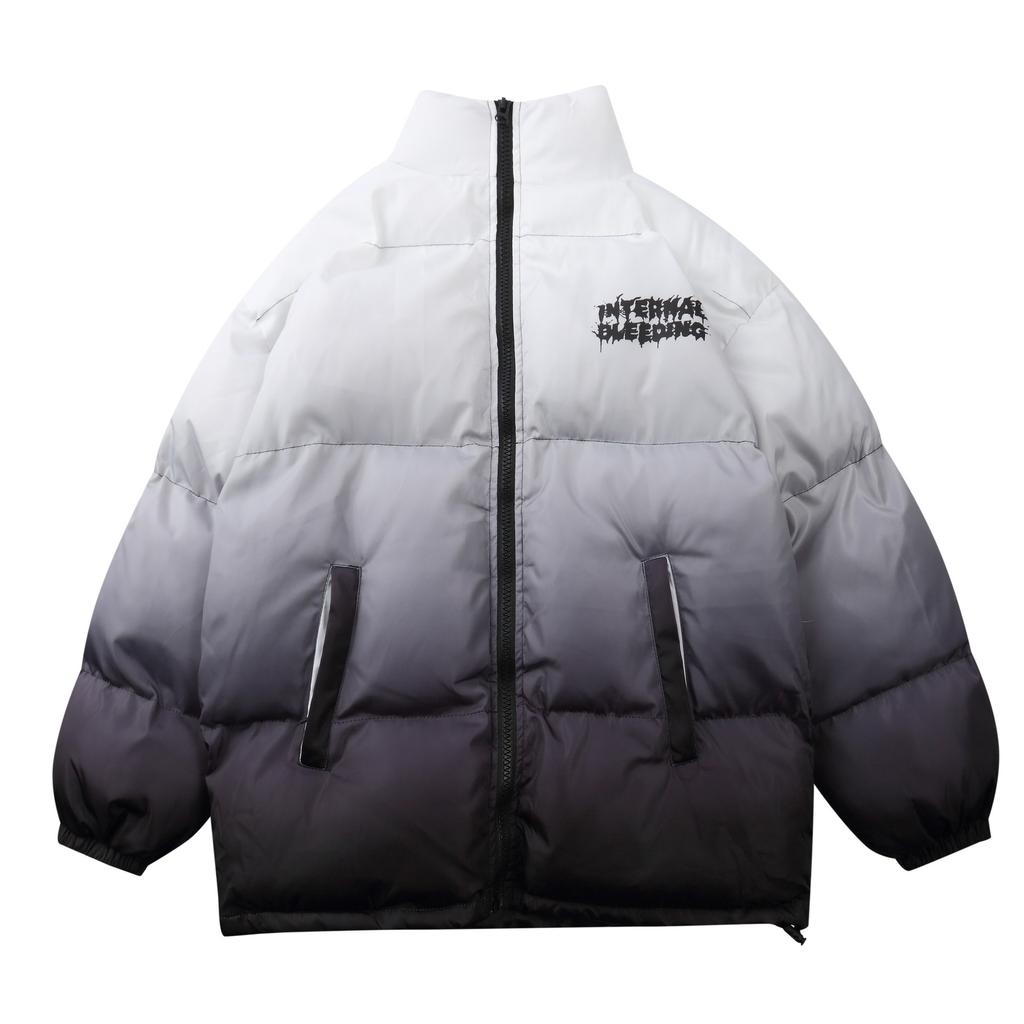 Buy Men Hip Hop Oversize Padded Jacket Coat Streetwear Gradient Jacket ...