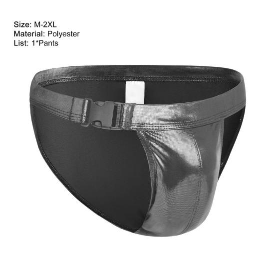Buy Men Swimming Trunks Solid Color Radar Faux Leather Breathable ...