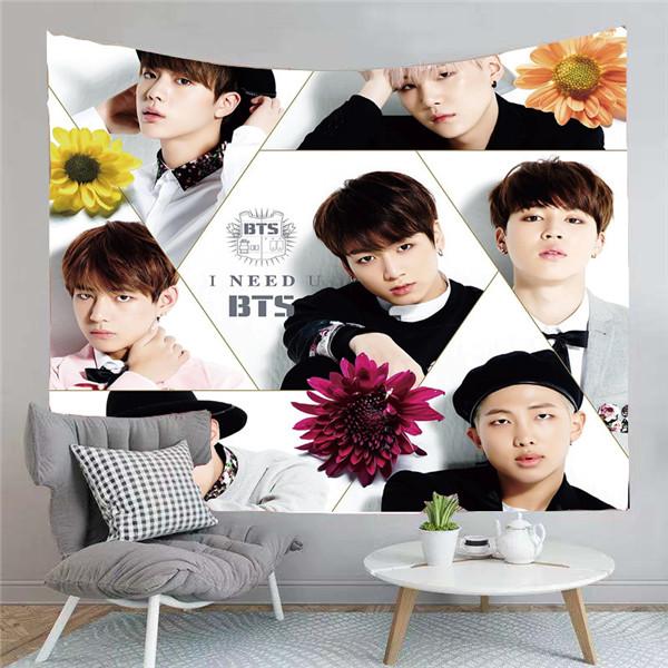 Buy BTS Tapestry Kpop Star Boho Wall Tapestry Hanging Wall Cloth Carpet ...