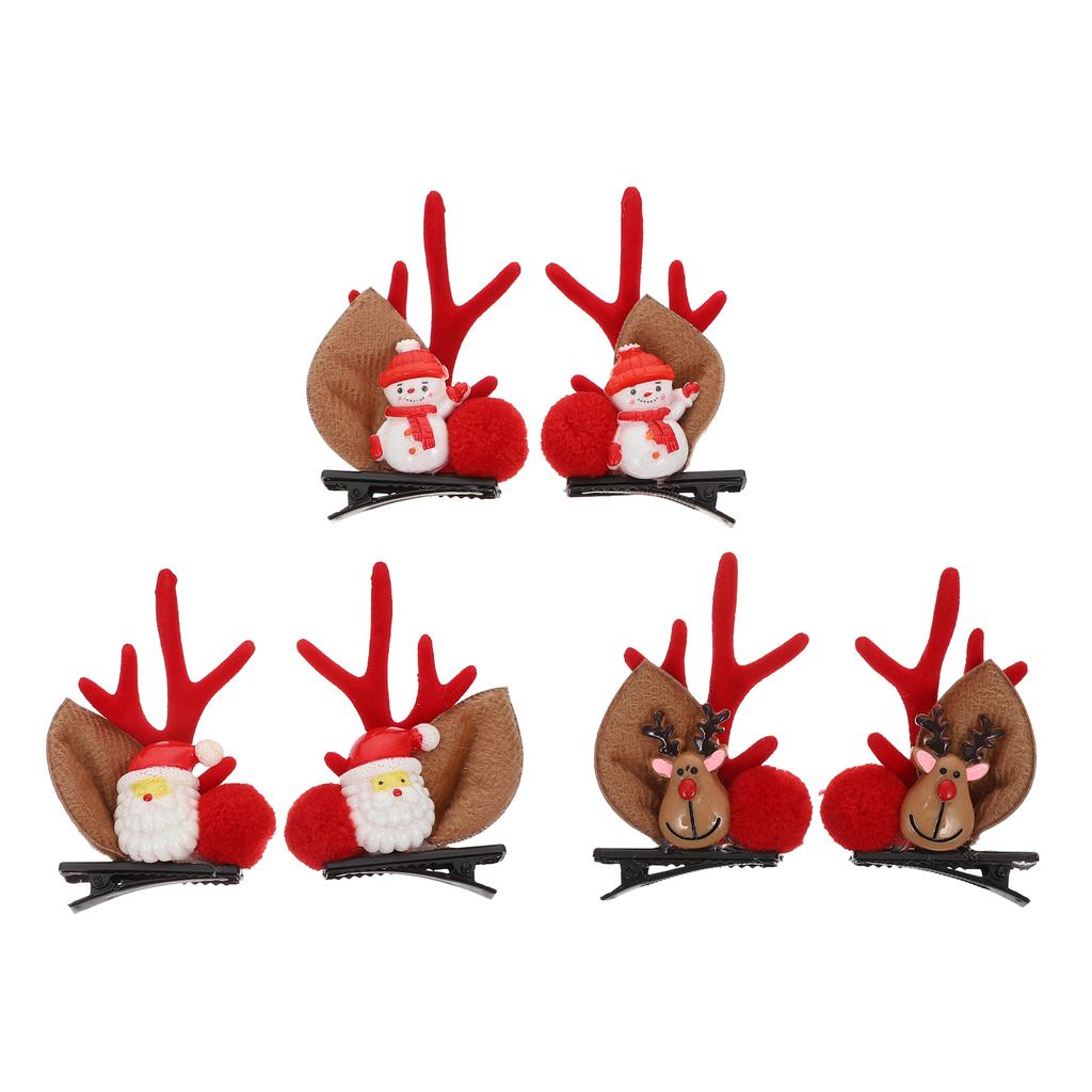 Kaufe 3 Pairs Hair Clip Christmas Santa Claus Xmas Hairpin Antlers Hair ...