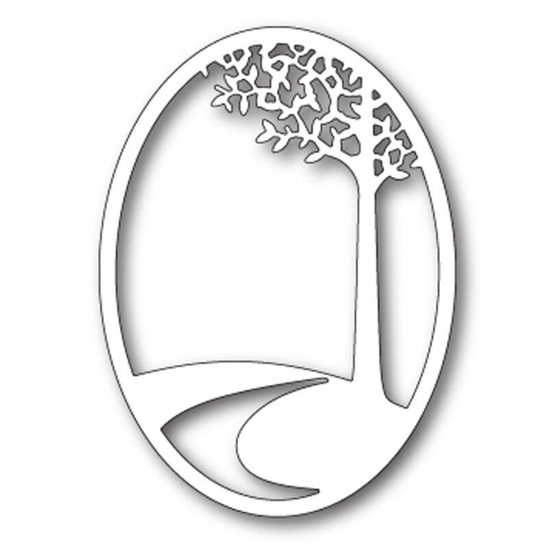 Metal Cutting Dies New 2019 Tree Oval Frame DIY Scrapbooking Stamp ...