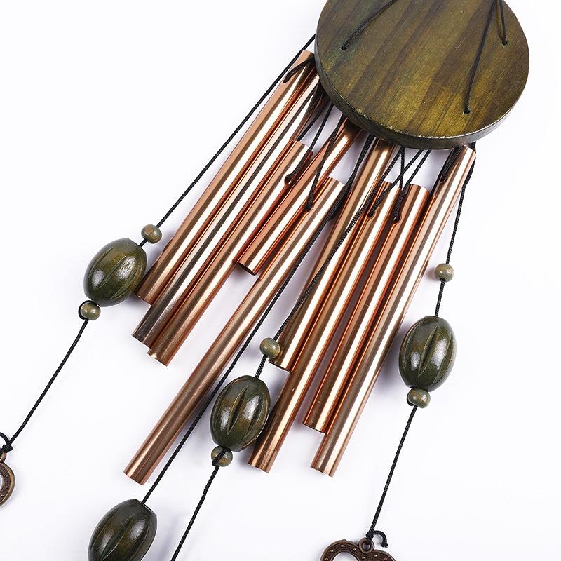 Buy New wooden wind chimes retro metal pipe 9 wind chimes pipe hanging ...