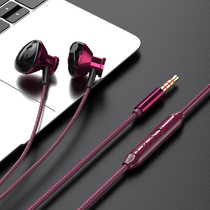 Buy Headphones Semi-in-ear Wire-controlled Metal In-ear Gaming Mobile ...