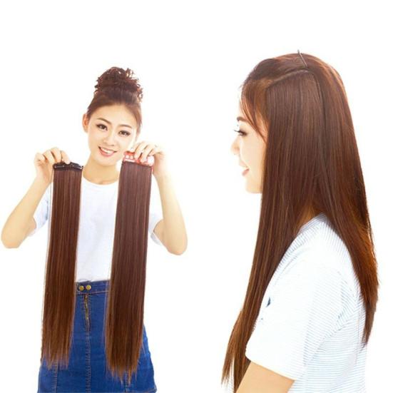 Buy Women Durable 2 Clips Straight Long Hair Extension Cosplay Party ...