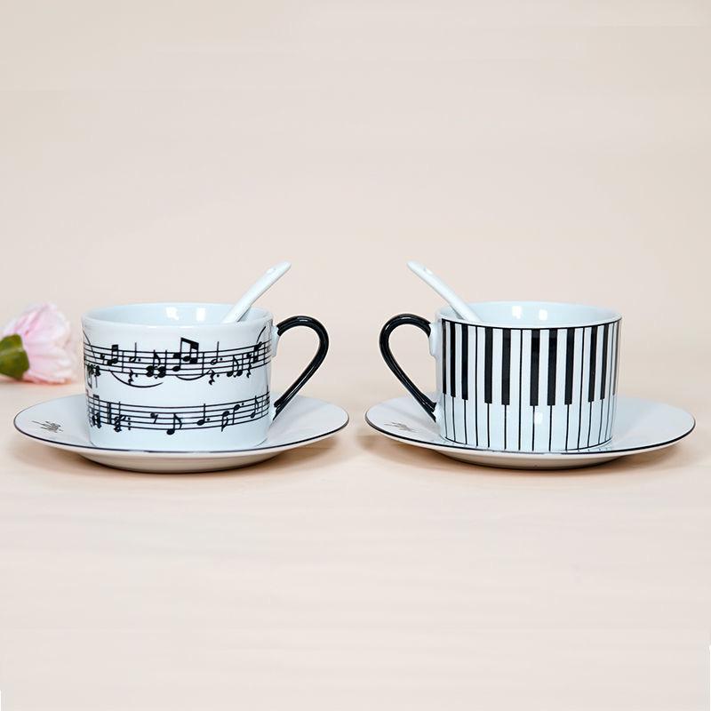 Buy Simple Staff Pattern Coffee Cup Ceramic Water Cup Mug Breakfast Cup ...