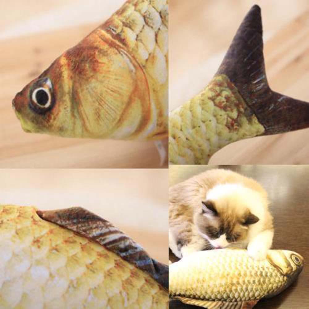 Buy Cat Kitten Fish Shape Scratch Chewing Toy Play Mint Catnip at ...