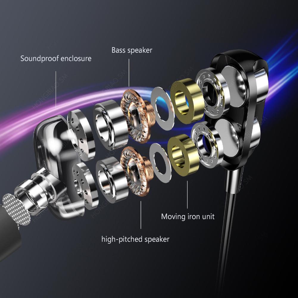 In-Ear HiFi Universal Dual Earphone Headset Coil Music with Mic uygun ...